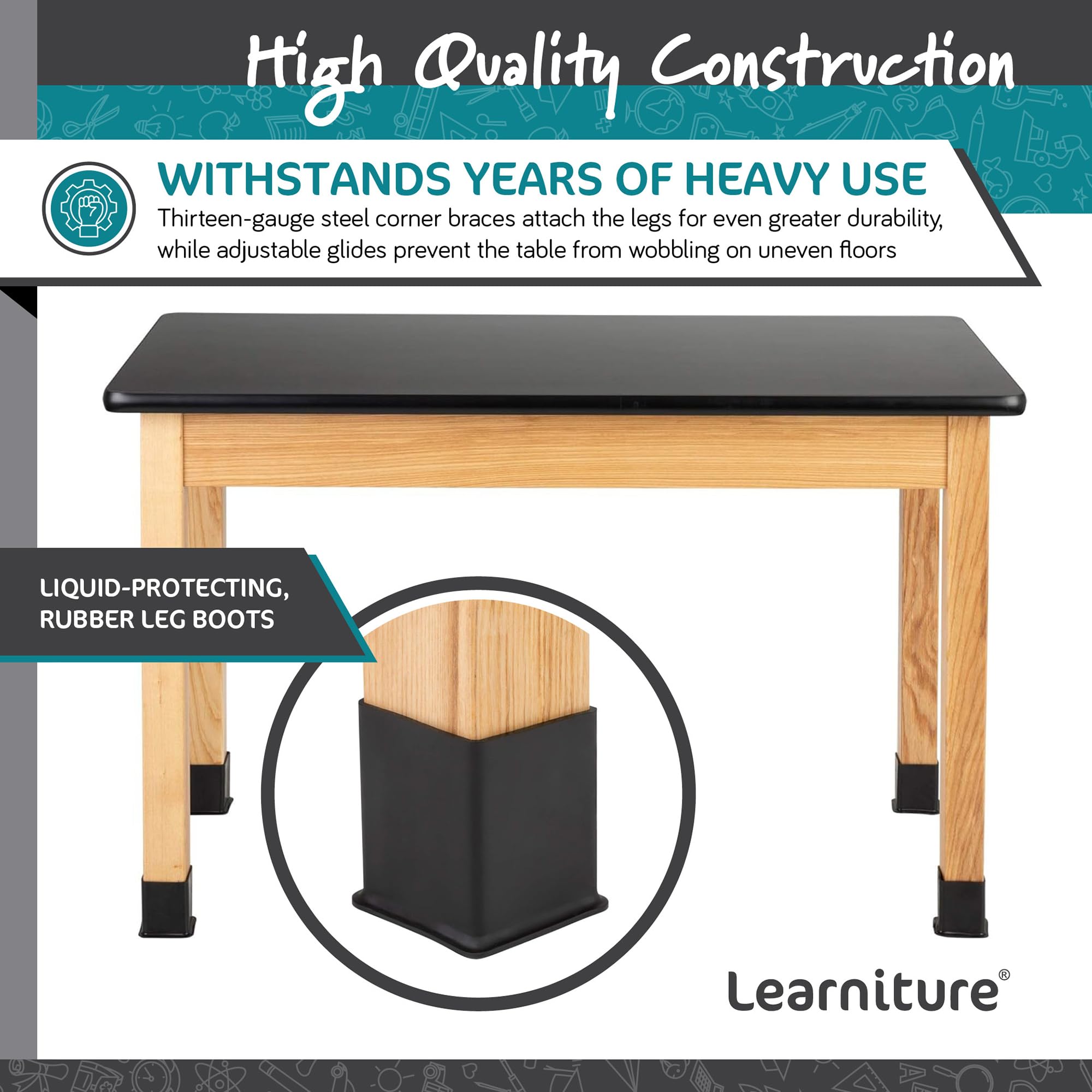 Learniture Heavy-Duty School Science Lab Table With High-Pressure ...
