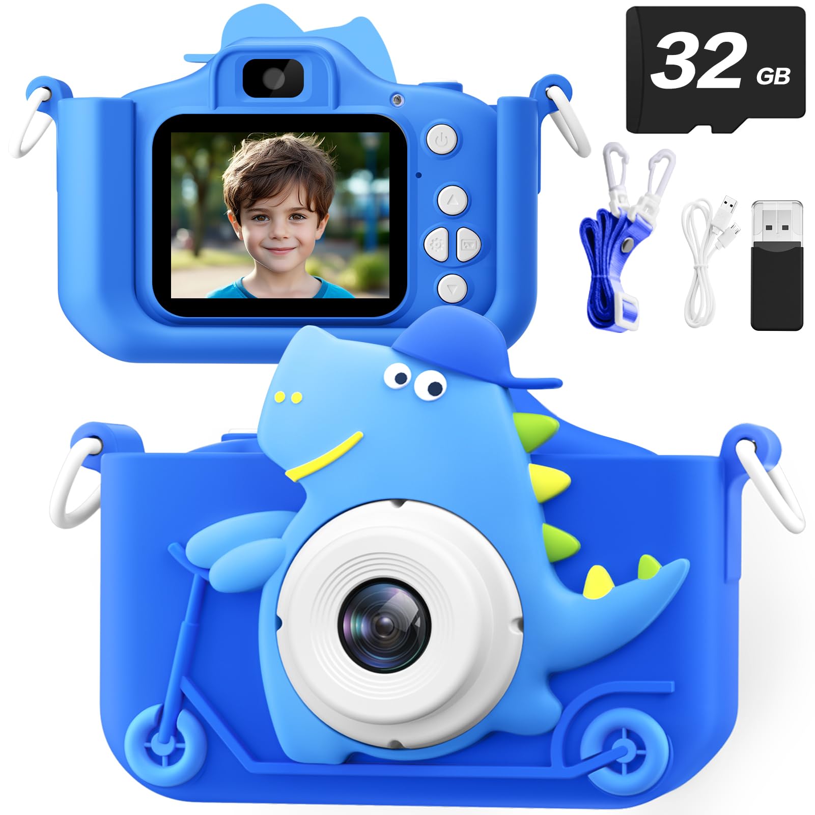 Upgrade Dinosaur Kids Camera Toys, 48MP HD Digital Video Camera for ...
