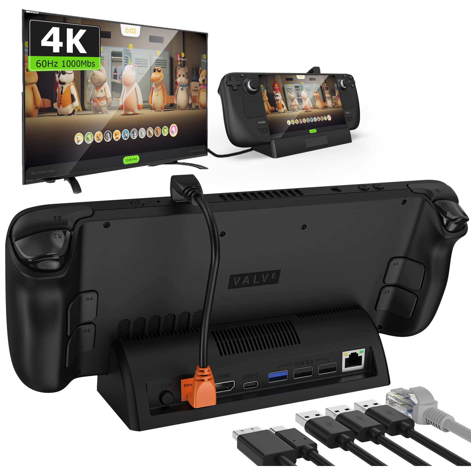 LA NREUCETS Docking Station Compatible with Steam Deck and Steam Deck ...