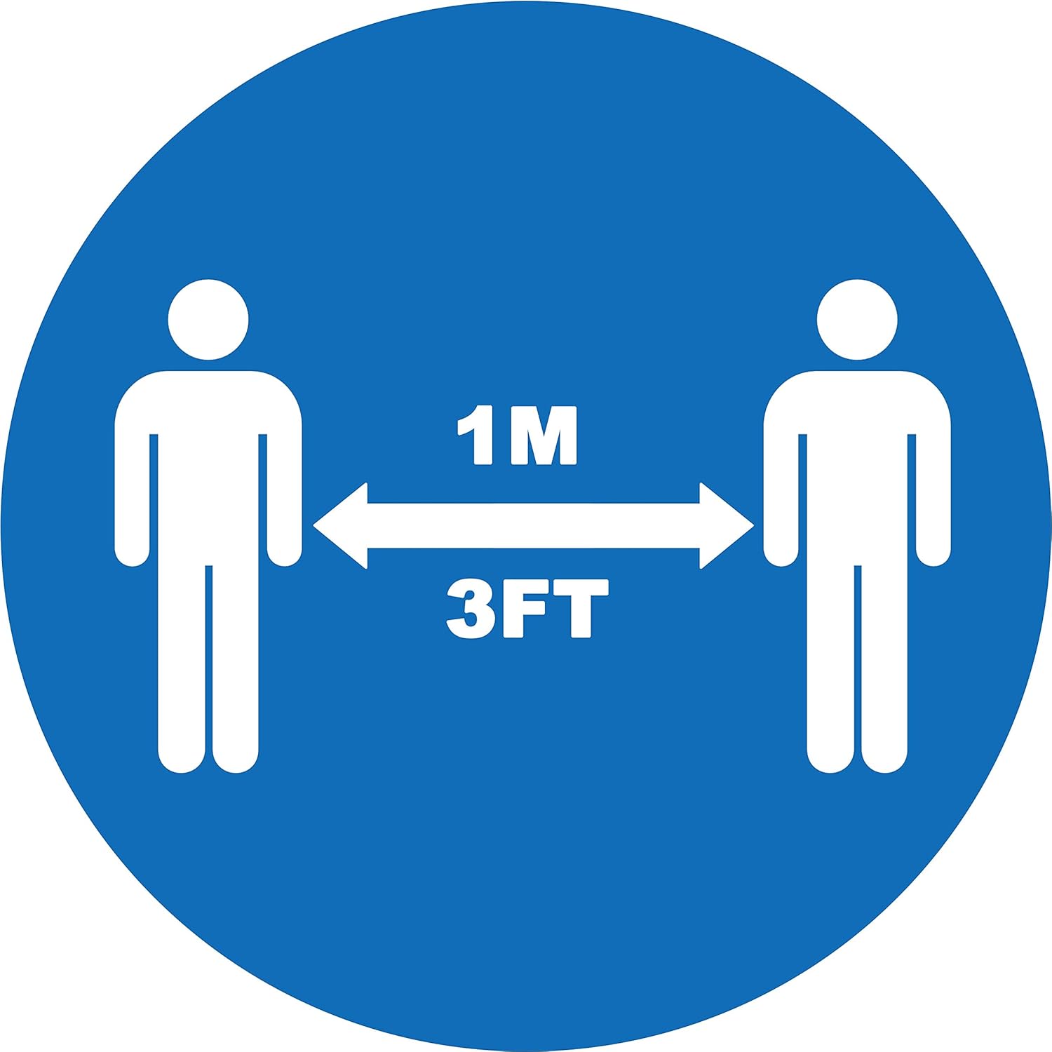 4 x blue man iconograph and arrow (1m) – social distancing landscape ...