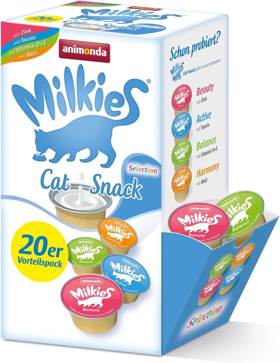 Milkies d’animonda, portions de lait pour chat, Selection, 20 portions ...