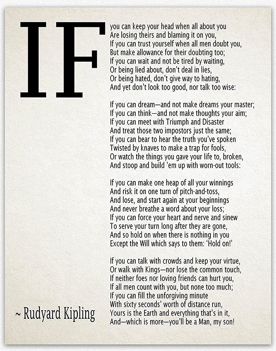 Mua IF Poem Art Print IF Poem by Rudyard Kipling Art Print IF Poster If ...