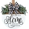 Amazon.com: Welcome Sign for Front Door Decoration, 12" Round Wood ...