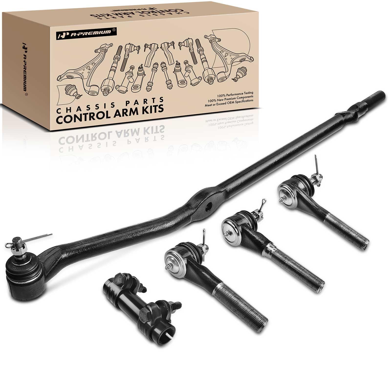 A-Premium Set of 5, Inner & Outer or At Pitman Arm Tie Rod End, Tie Rod ...