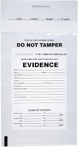 Amazon.com : 100pk Evidence Bags, 6" x 9" - Premium, Tamper Resistant ...