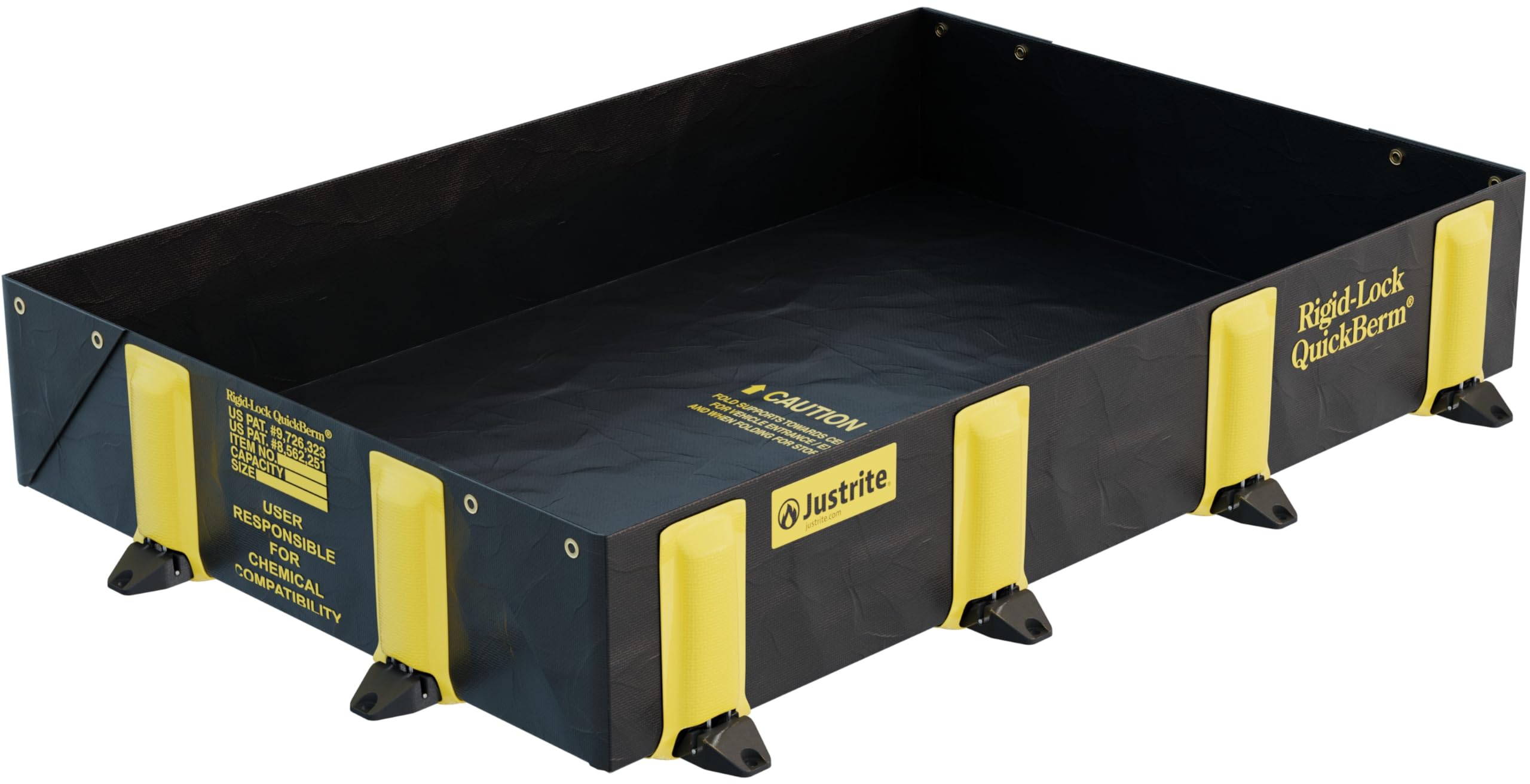 Justrite Rigid-Lock QuickBerm®, 4' x 6' x 12", Large Drive Over Oil ...