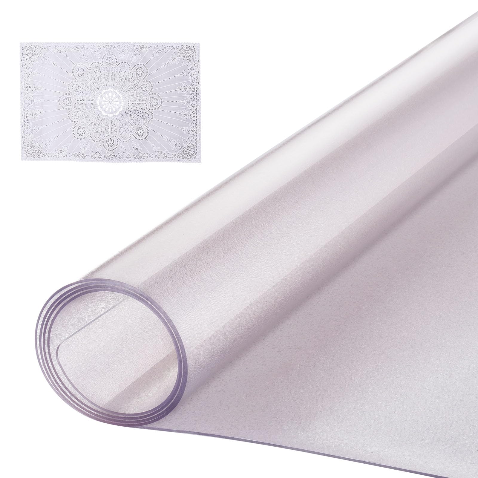 VEVOR Plastic Table Cover, 24 x 48 Inch 1.5 mm Thick Frosted PVC Desk ...