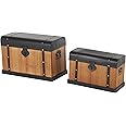 Amazon.com: Deco 79 Wooden Decorative Trunk Storage Decorative Large ...
