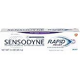 Amazon.com : Sensodyne Rapid Relief Toothpaste for Sensitive Teeth, Mint with Fluoride, Adult ...