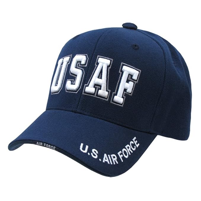 Amazon.com: Rapid Dominance US Air Force Text Baseball Ball Cap Hat ...