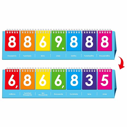 SpriteGru Freestanding Place Value Flip Chart, Double Side with Whole ...