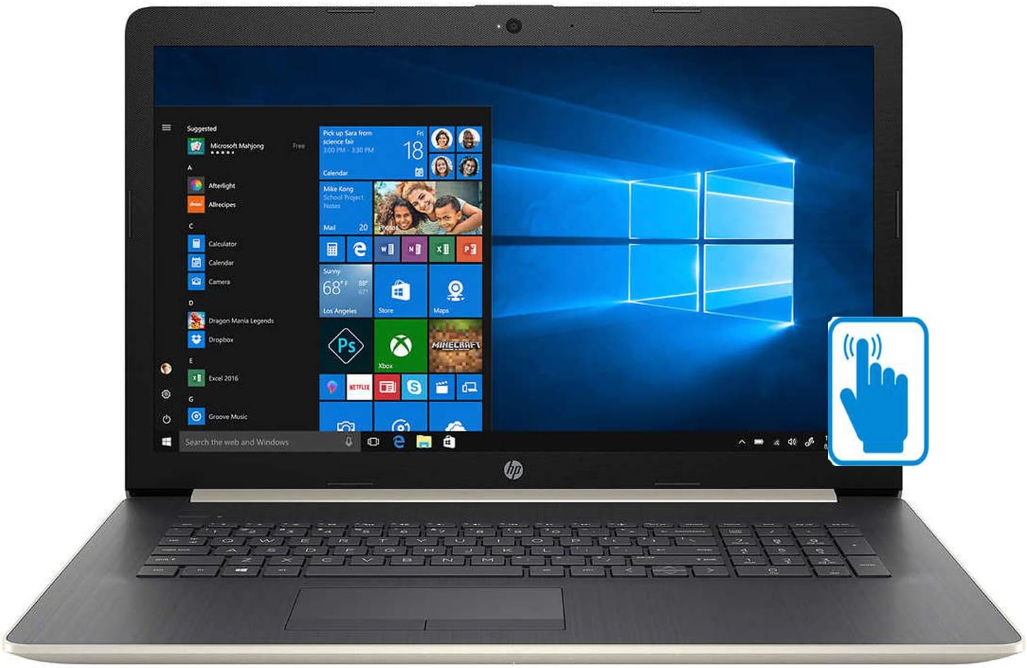 Amazon.com: HP 17.3" High Performance Touchscreen Laptop in Pale Gold ...