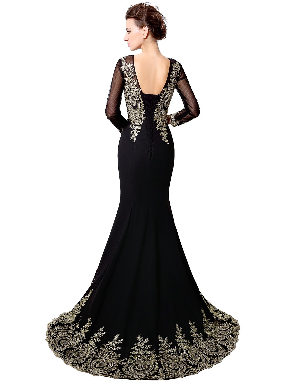 Sarahbridal Women's Embroidery Lace Mermaid Formal Evening Prom Dresses ...