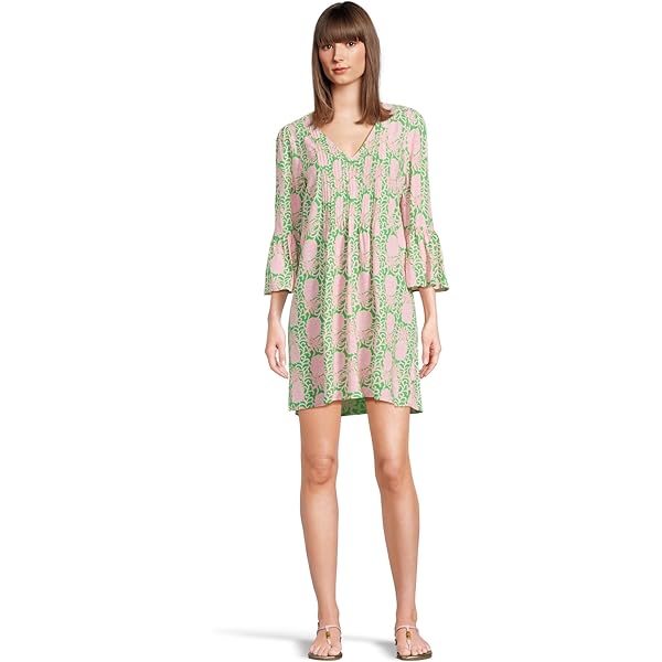 Lilly Pulitzer Womens Jannie V-Neck 3/4 Sleeve Multi Let It Gogh