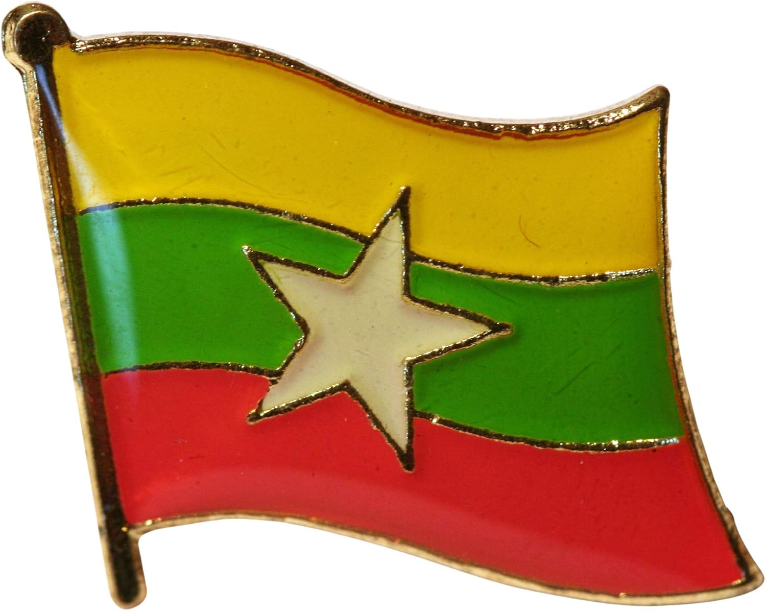 Myanmar Flag Pin Badge: Amazon.co.uk: Clothing
