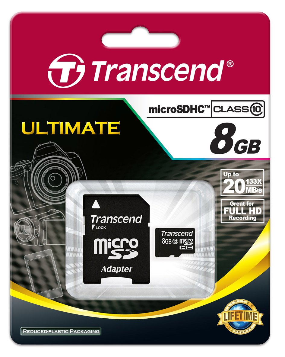 Transcend 8 GB Class 10 MicroSDHC Flash Memory Card TS8GUSDHC10 on Galleon Philippines