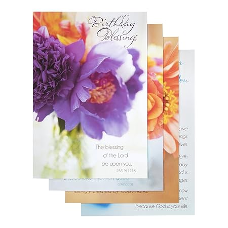 DaySpring Birthday Boxed Greeting Cards w Embossed Envelopes - Flowers ...