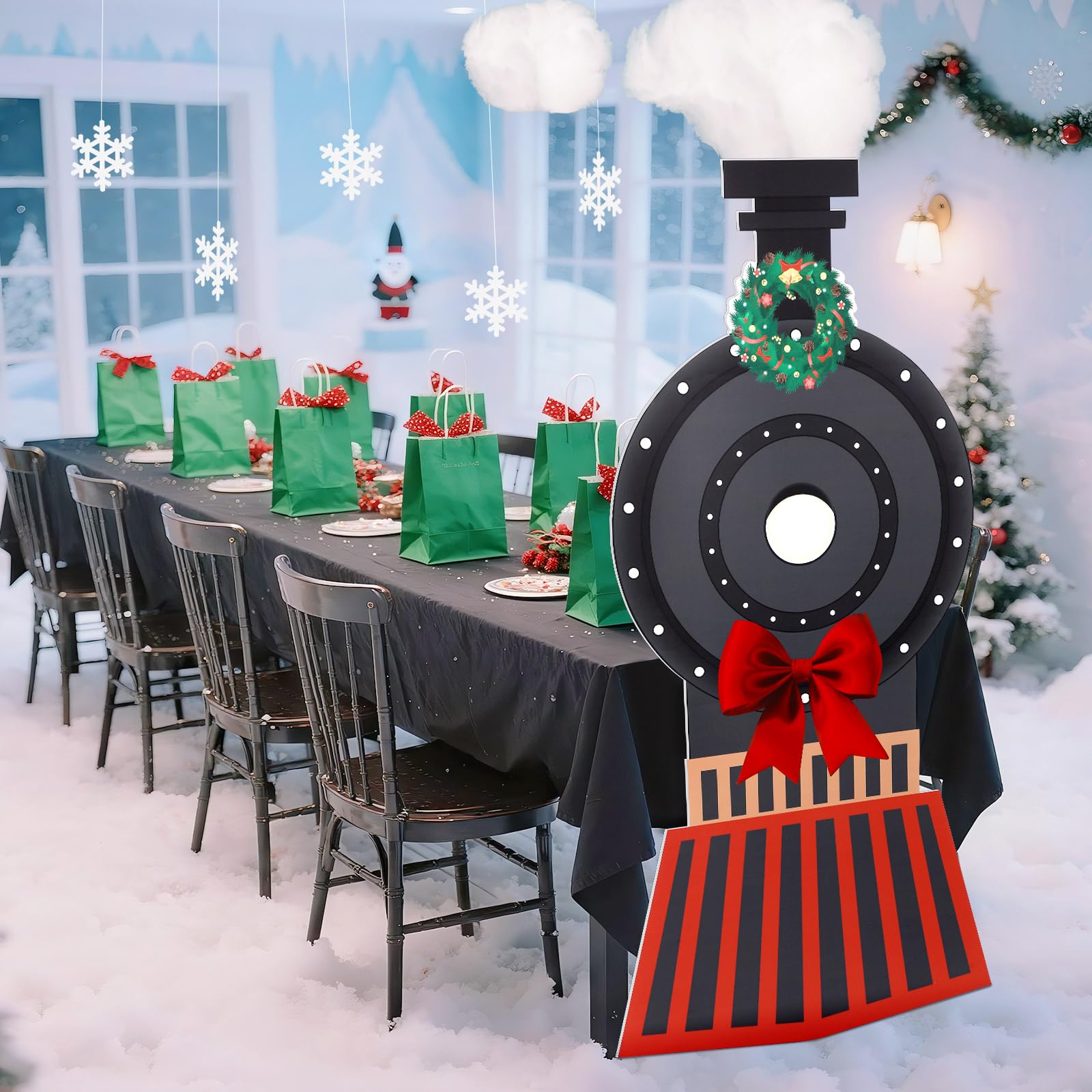 Oudain 2 Pcs Christmas Express Train Decoration Steam Train Table ...