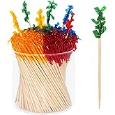Amazon.com | sugormek 1000pcs 4 IN Wooden Frill Picks Cocktail Picks ...