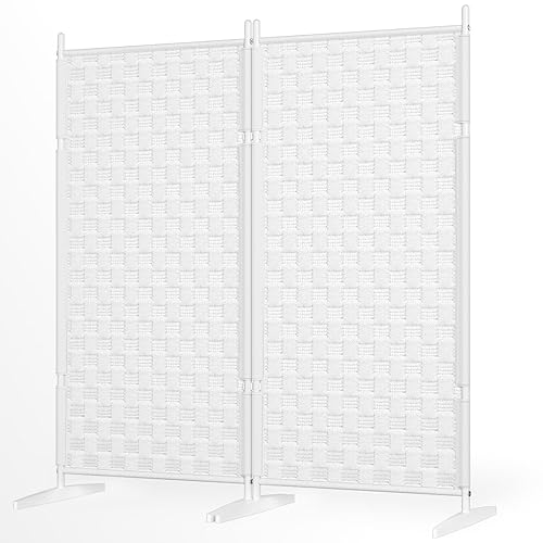2 Panel Room Divider for Room Separation - White Wall Dividers for ...