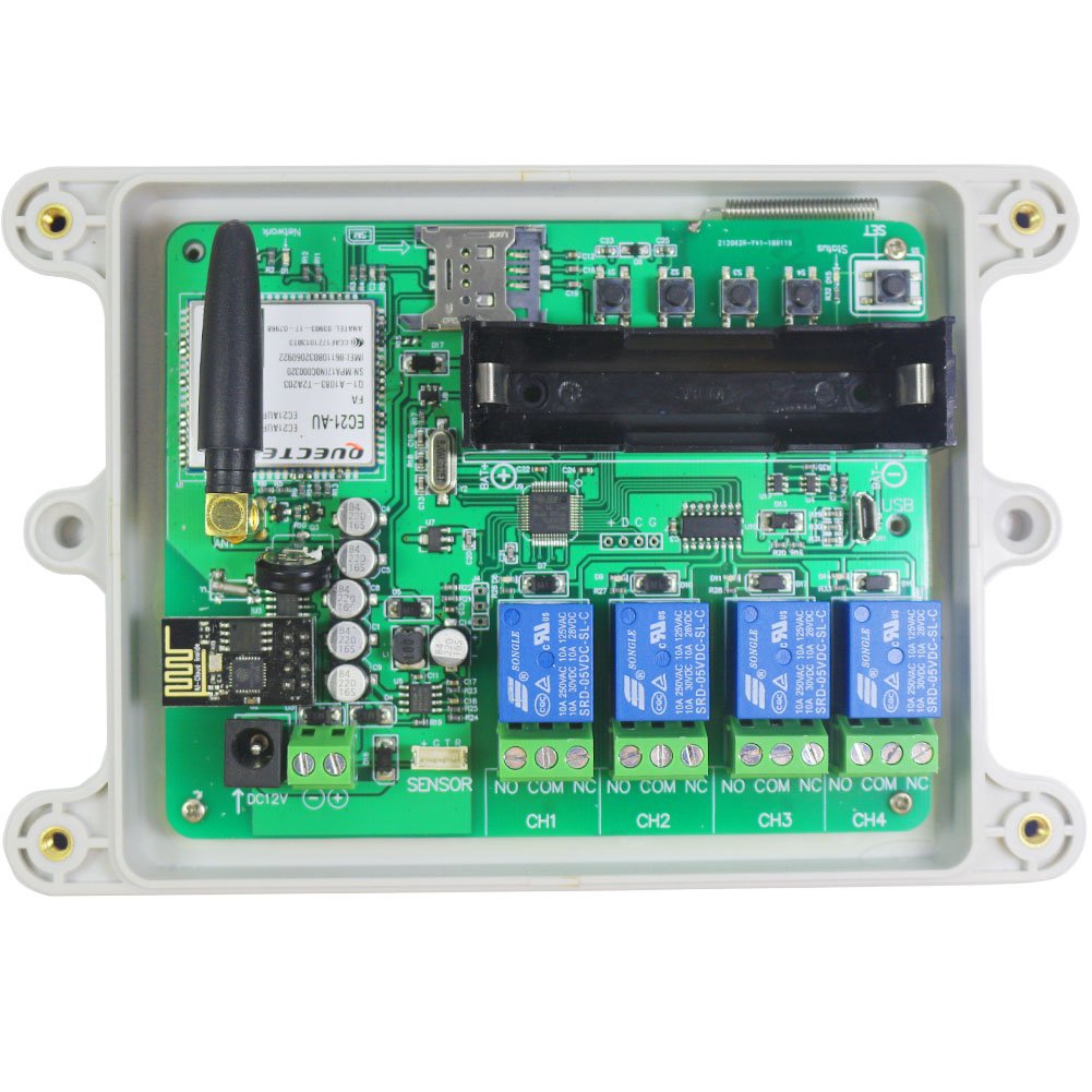 KT-G2 USA 4G GSM AUTO Relay Switch 12V Remote Control Box Wireless Gate Opener 4CH Output HOG ...