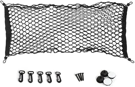 Kbnian Universal Trunk Cargo Net Black Flexible Mesh Trunk Storage Net ...