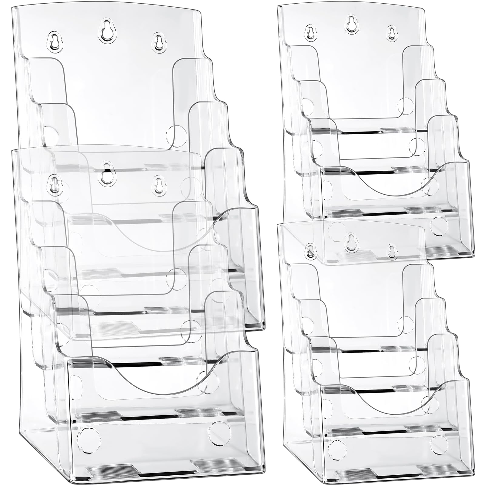 Thyle 4 Pack Acrylic Brochure Stand 4 Tier Brochure Holder Display 8.5 ...