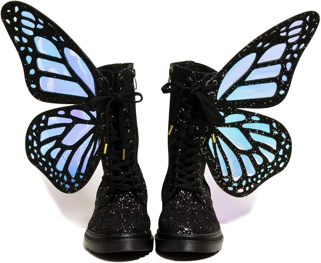 Amazon.com | Beautiful Rainbow Butterfly Wings with Short Boots. | Boots