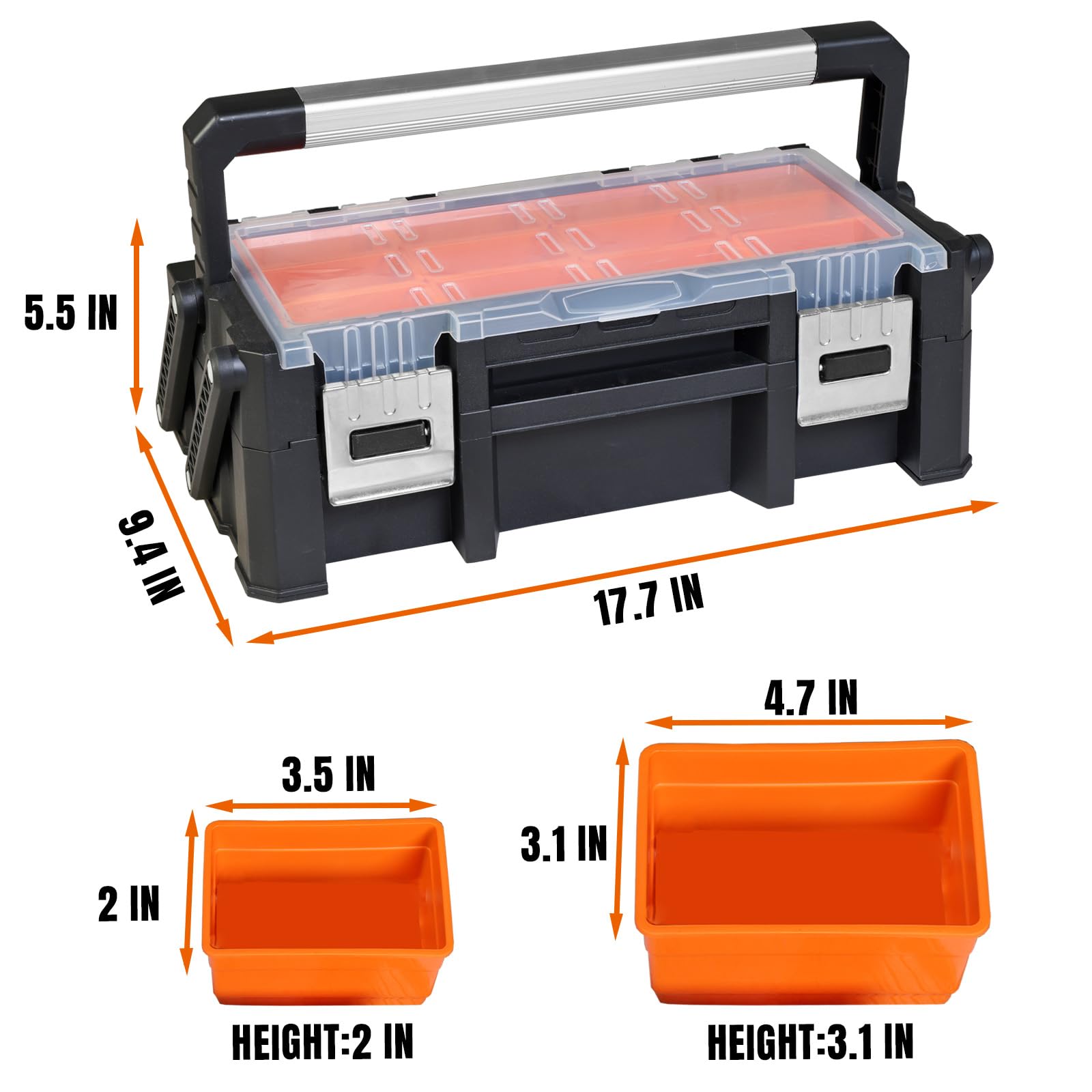 Mua AG2170B Portable Plastic Tool Box Organizer: 18 Inch Cantilever ...