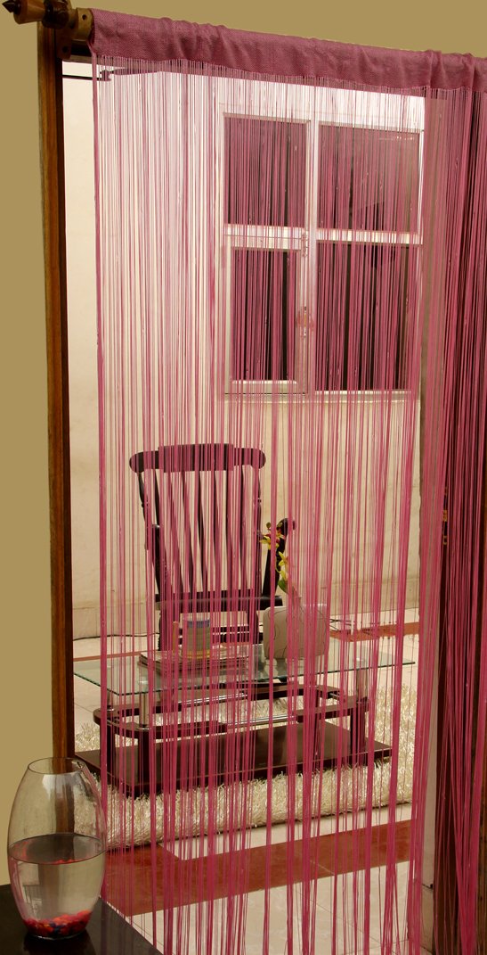 Homescapes - Spaghetti String Curtain - Pink - 100% Polyester - Hand Woven High Density Superior ...