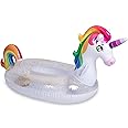 Amazon.com: JOYIN Inflatable Unicorn Pool Float with Glitters, Fun ...