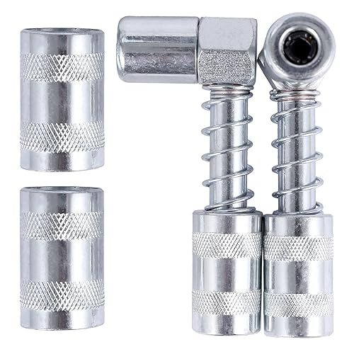 Stylemafia 4 Pieces 90 Degree Grease Gun Coupler Adapter with Sleeves ...