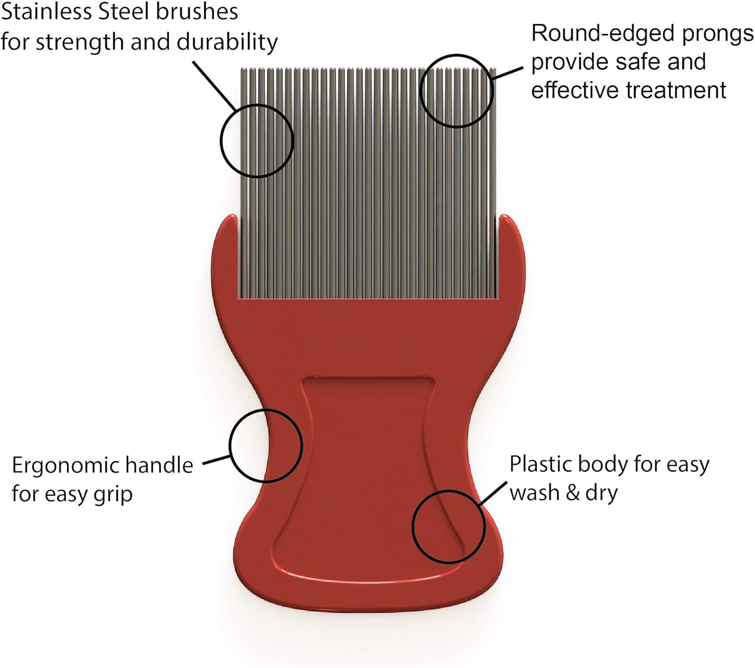 BESTBRIT Stainless Steel Metal Lice Removal Comb, Long Pin Nit ...