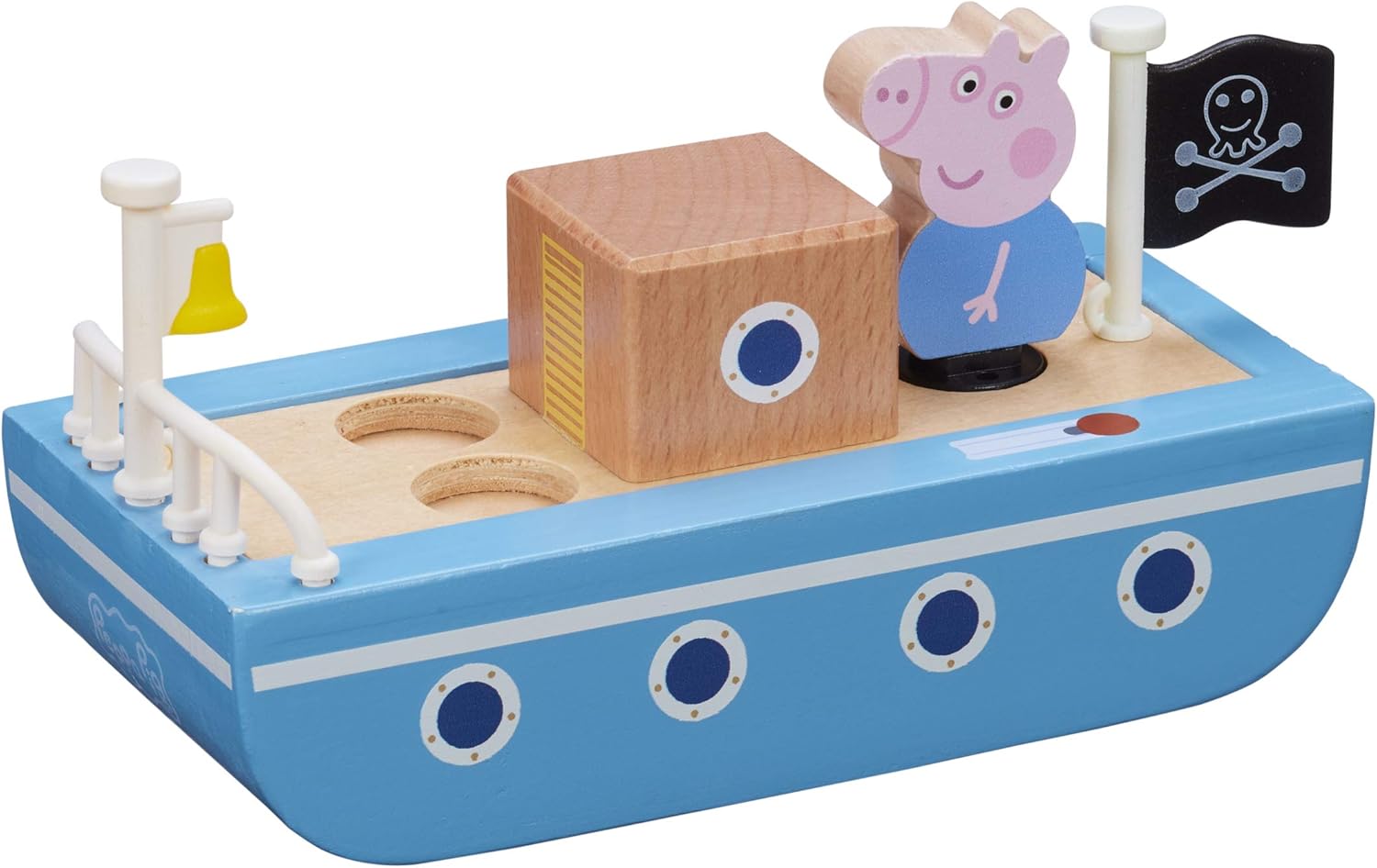 Peppa Pig Wooden Boat with 1 Character, Includes Wooden Papy Pig ...