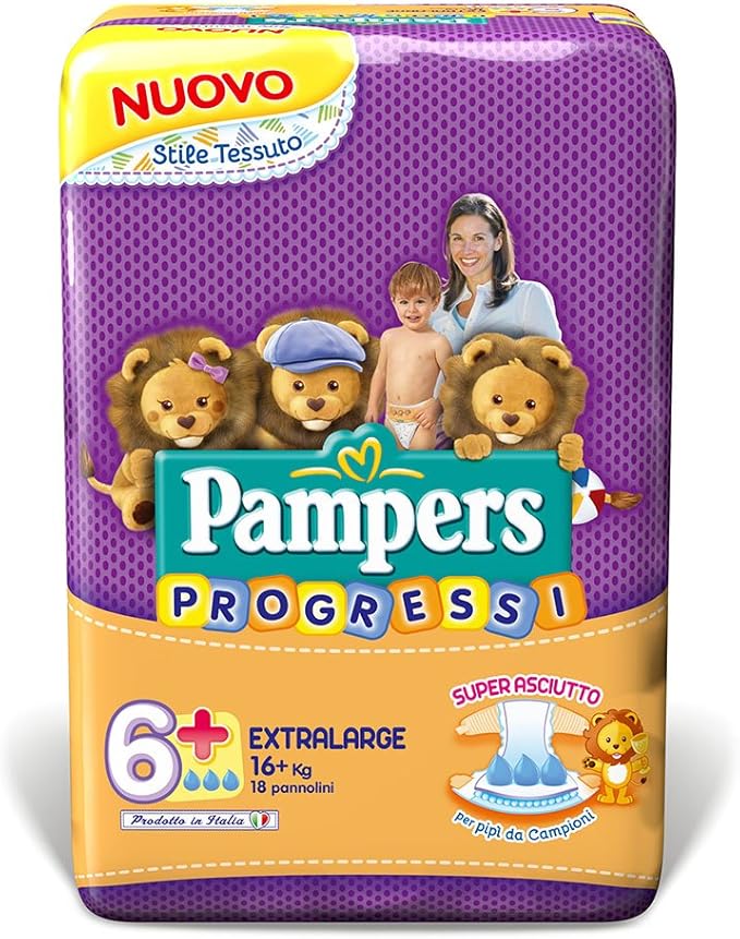 Pampers Progressi - - Size 6 + (16 + kg) - 18 Nappies: Amazon.co.uk ...