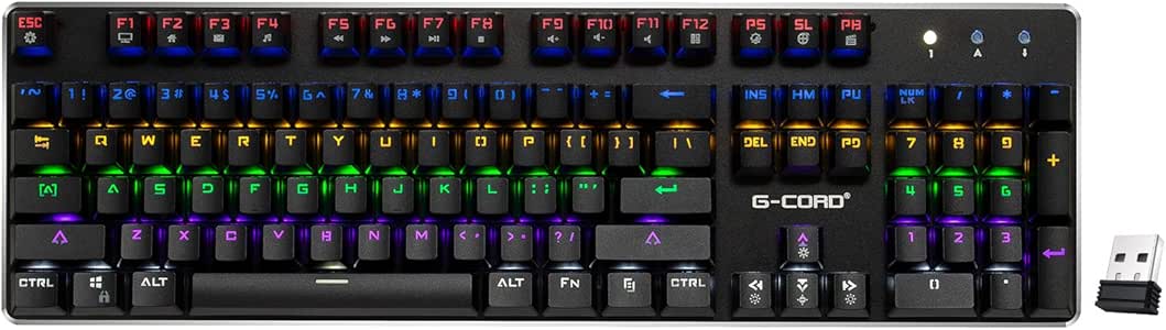 Amazon.com: G-Cord Wireless Mechanical Gaming Keyboard, 104 Keys Wired ...