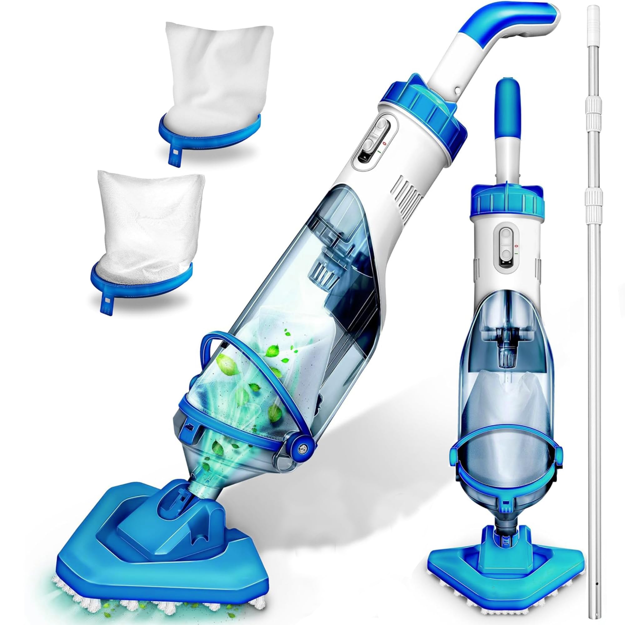 Cordless Pool Vacuum for Above Ground Pool with 60" Telescopic Pole ...