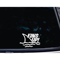 Amazon.com: Fins Up! - 5 3/4" x 3 3/4" die Cut Vinyl Decal/Sticker for ...