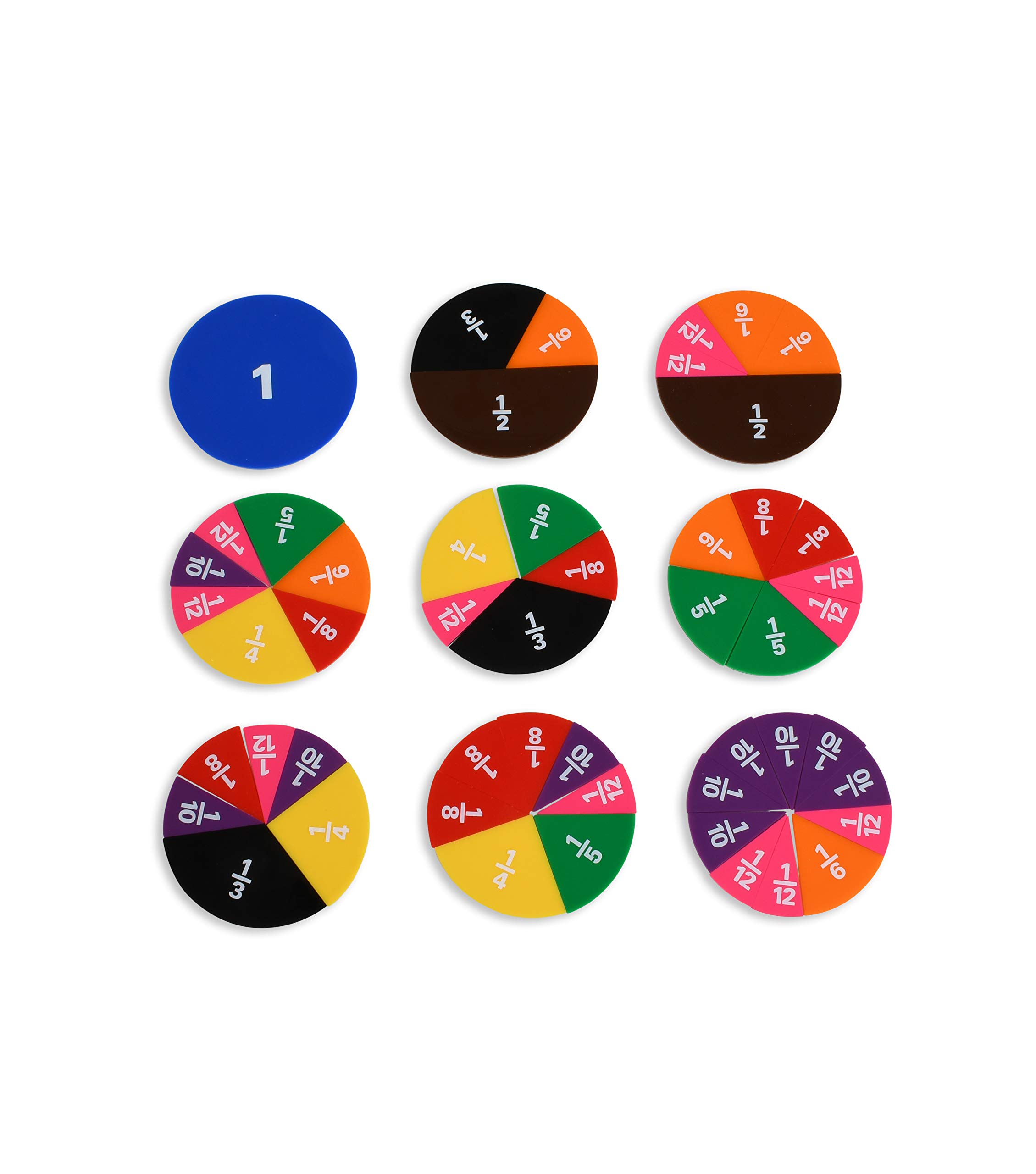 Mua edxeducation Fraction Circles - Set of 51 - 9 Values and Colors ...