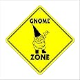Amazon.com: Gnome Crossing Sign Zone Xing | Indoor/Outdoor | 12" Tall ...