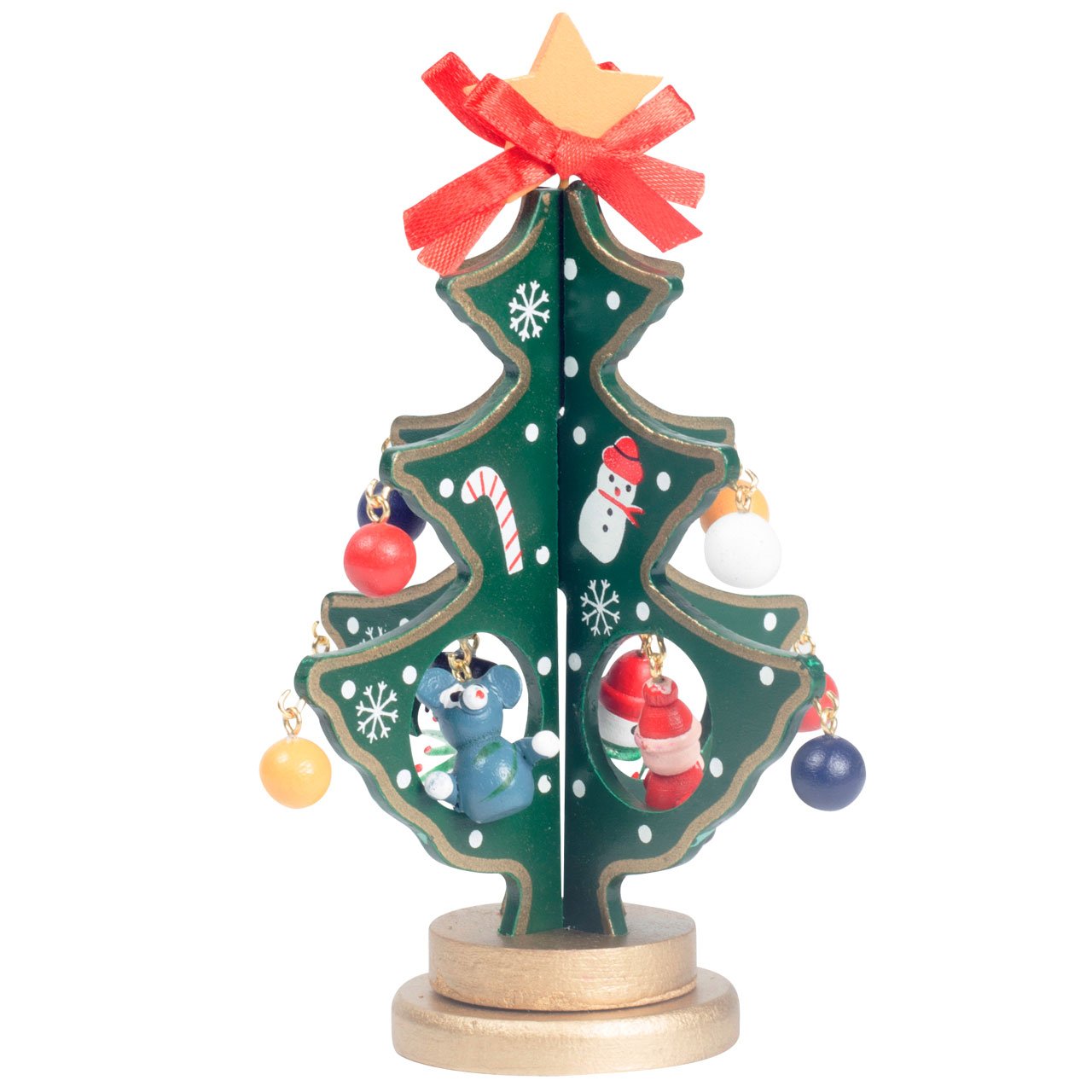 Weihnachts-Deko Christbaum mit Mini-Figuren zum Einhängen, drehbar, H ...