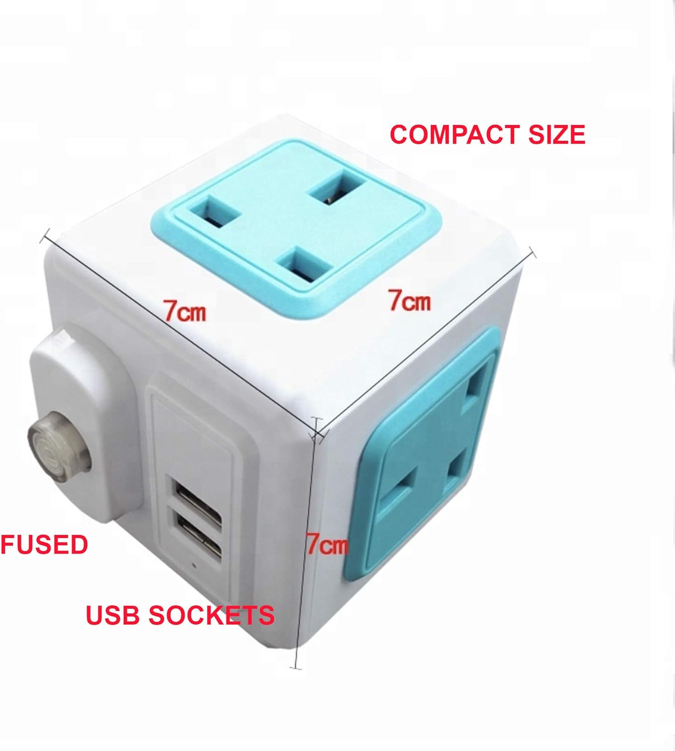 Mini Power Cube with 2 USB,4 Way Switched MagicCube 2m Extension Lead ...