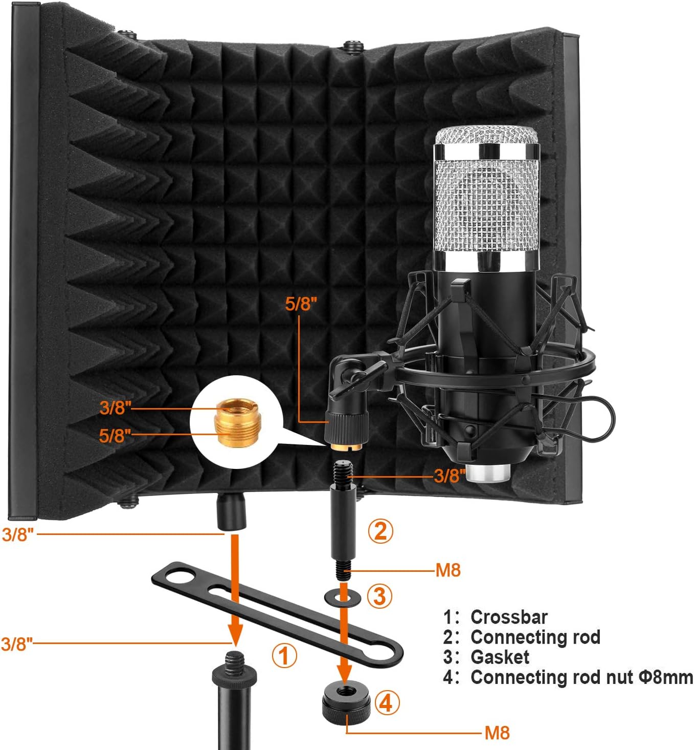 Electronics Foldable Adjustable Durable Studio Recording Microphone ...