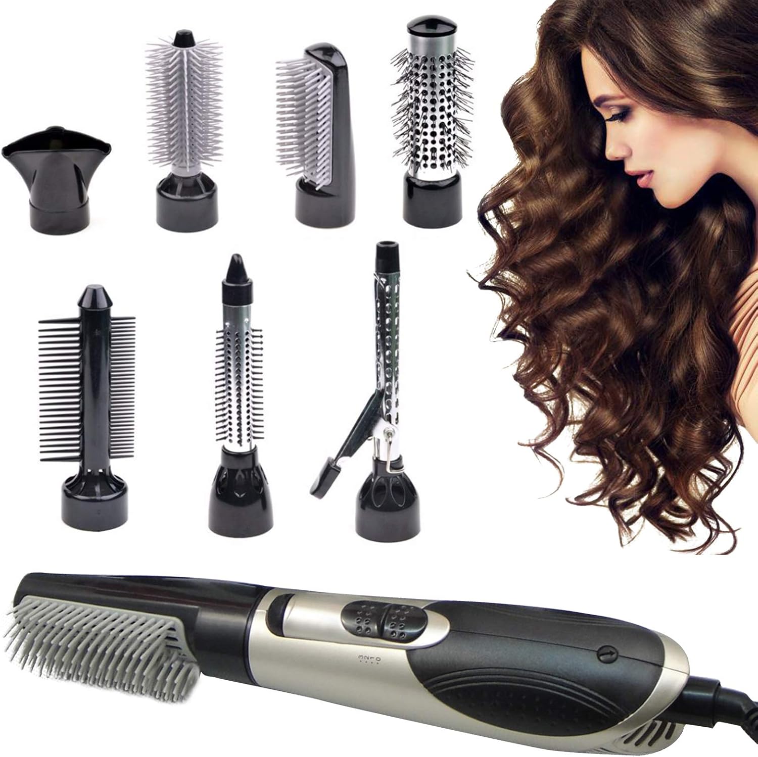 7 in 1 Hair Dryer Brush Set and Volumizer, Detachable Hair Dryer Styler ...