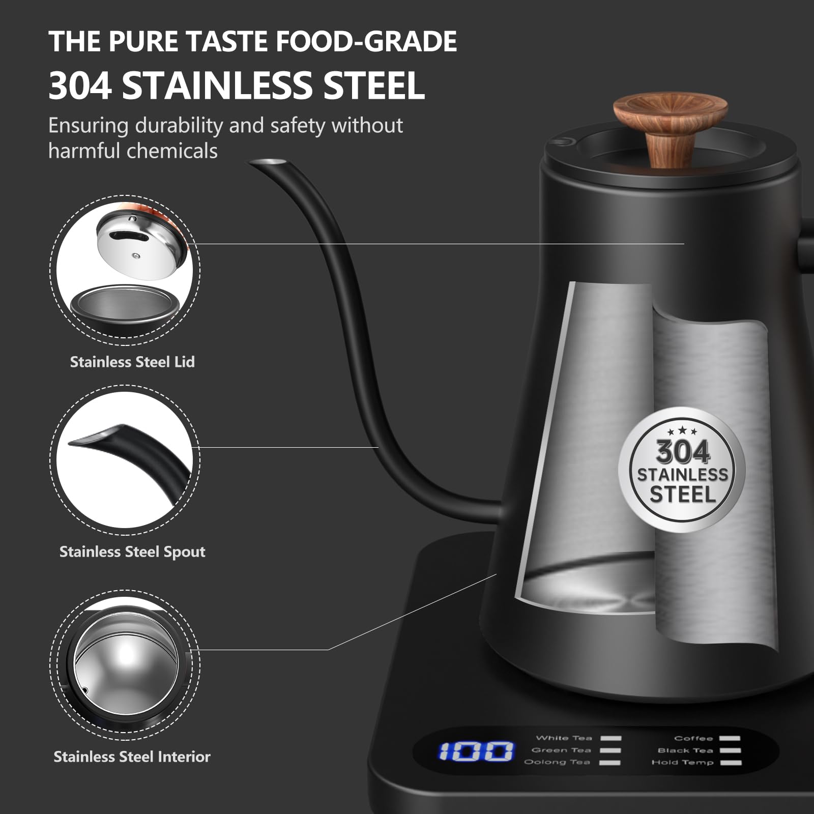 Mua Electric Gooseneck Kettle with 6 Variable Presets, Pour Over Kettle ...