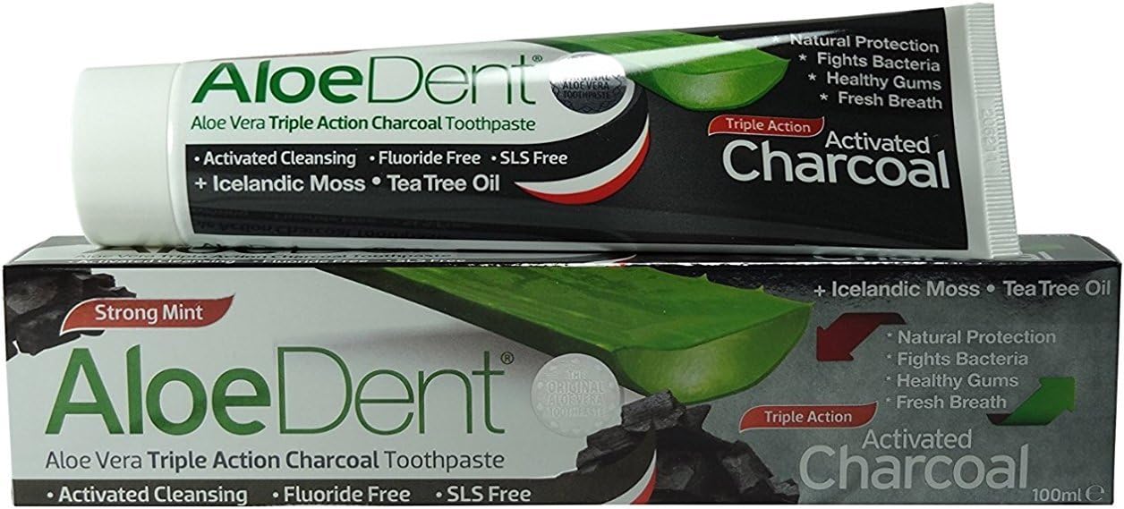 12 X Aloe Dent Aloedent Aloe Vera Triple Action Charcoal Toothpaste ...