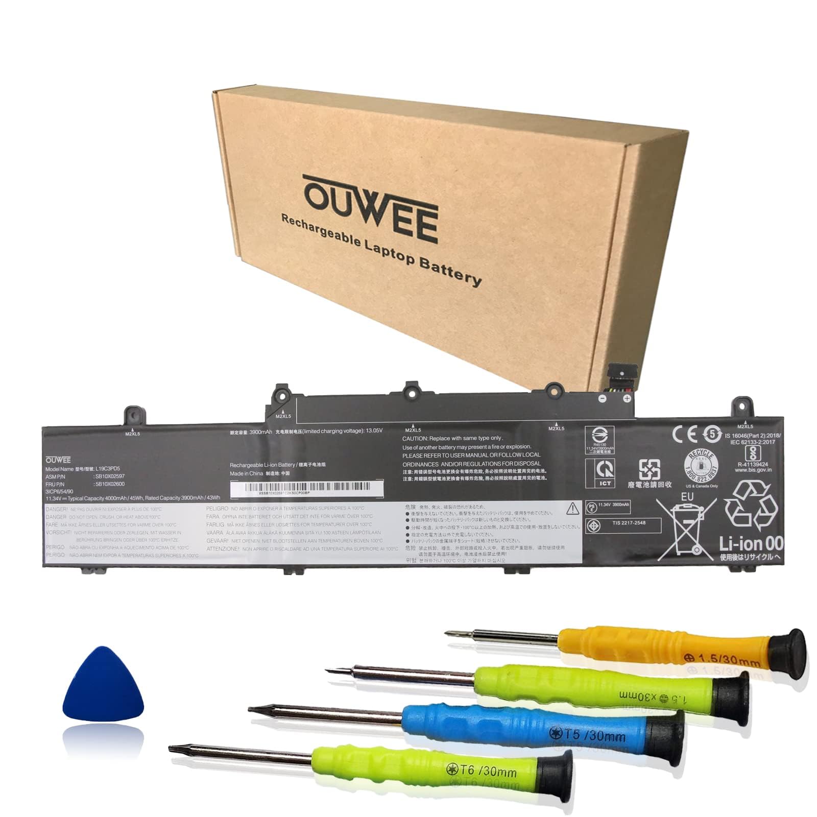 OUWEE L19C3PD5 Laptop Battery Compatible with Lenovo ThinkPad E14 E15 ...