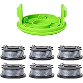 Amazon.com : Greenworks 0.065" Dual Line Auto-Feed String Trimmer Spools (6-Pack) + Replacement ...