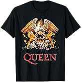 Amazon.com: Queen Official Classic Crest Logo White T-Shirt : Clothing ...