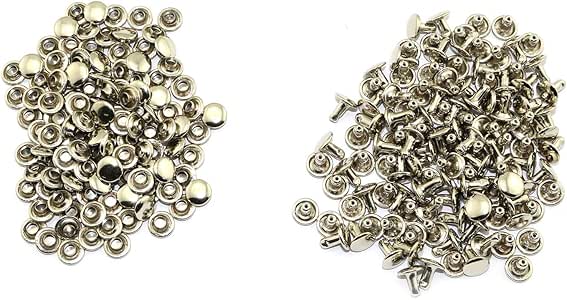 Amazon.com: 120pcs 8x8mm Silver Double Cap Rapid Rivets Round Head ...